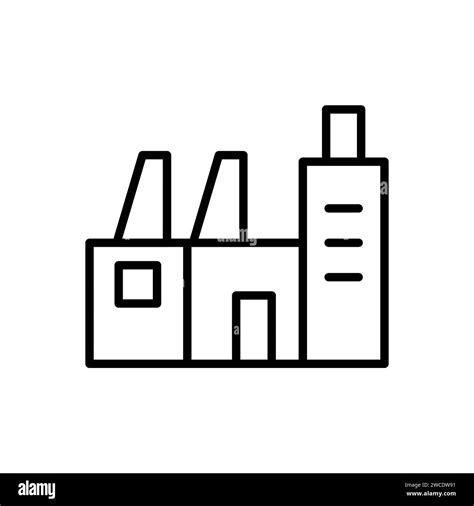 Vector Black Line Icon Factory Isolated On White Background Stock Vector Image And Art Alamy