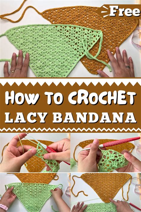 How To Crochet Lacy Bandana Pattern For Beautiful Outfits Yarns Patterns
