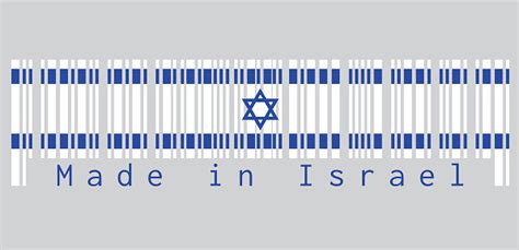 바코드 2 개의 파란 줄무늬 사이 백색 배경에 파란 Hexagram 이스라엘 깃발의 색을 설정합니다 텍스트 이스라엘에서 가격에 대한 스톡 벡터 아트 및 기타 이미지 Istock