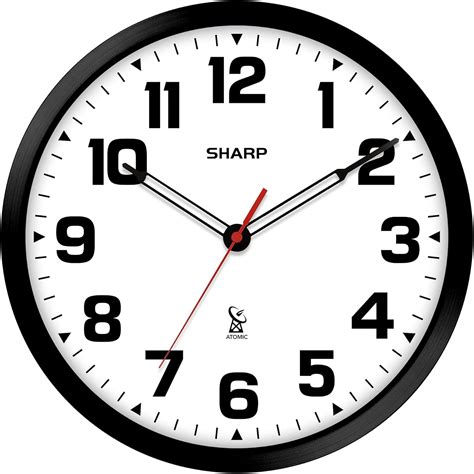 Buy Sharp Atomic Analog Wall Clock 12 Black Stylish Frame Sets