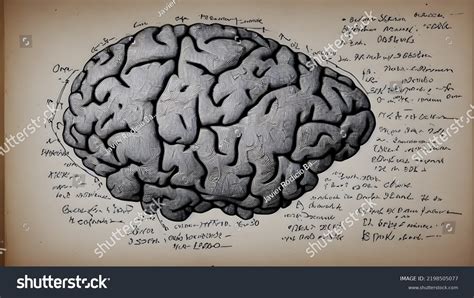 뇌 구조 그리기 핸드노트 스케치 스톡 일러스트 2198505077 Shutterstock