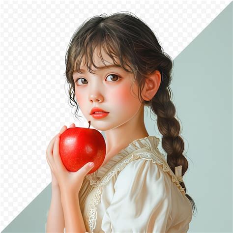 Premium Psd The Image Of The Girl Holding An Apple