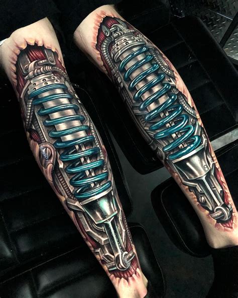 Biomech Leg Tattoo