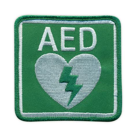 Aed Green And White Version Embroidered Patch Badge