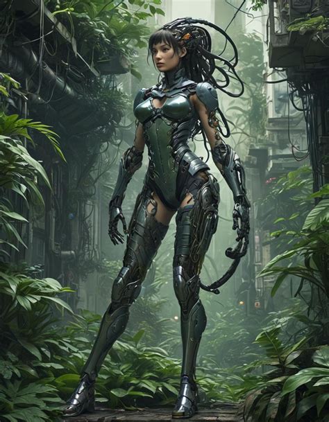 An Biopunk Style Poster Illustration Of Biopunk Cybernetically