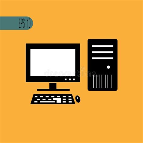 Pc Icon Mouse And Keyboard Vector Illustration Stock Illustration Illustration Of