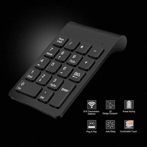 wireless numeric keypad mini 2 4g 18 keys number pad portable silent financial accounting