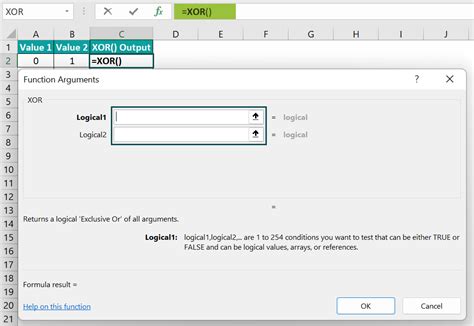 Xor Excel Function Formula Examples How To Use