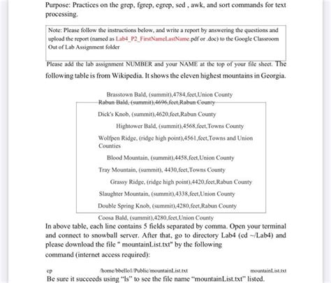 Solved Purpose Practices On The Grep Fgrep Egrep Sed