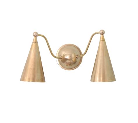 Dubble Head Wall Articulated Mid Century Modern Solid Antique Brass