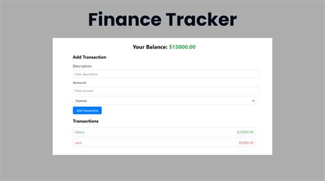 Finance Tracker Using HTML CSS JavaScript FoolishDeveloper