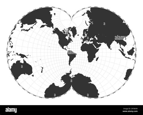 Vector World Map Using Augusts Epicycloidal Conformal Projection Stock Vector Image And Art Alamy