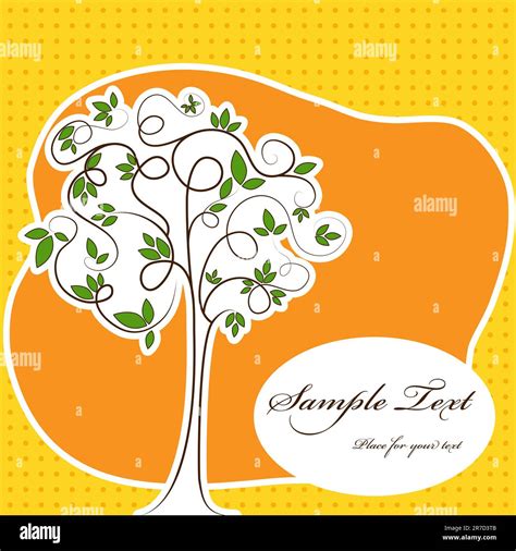 Vector Picture With Tree And Space For Your Text Stock Vector Image Art Alamy