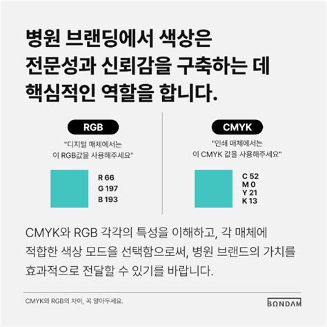 병원 브랜딩의 A To Z Cmyk와 Rgb의 차이 꼭 알아두세요 브랜드본담 칼럼
