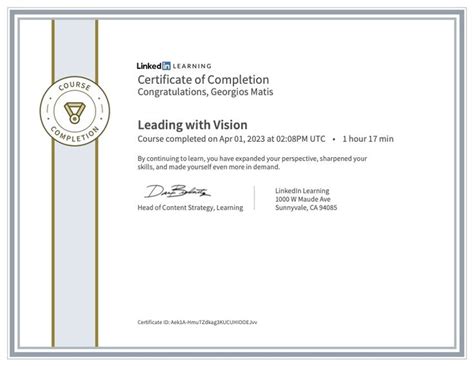 🔹just Finished The Linkedin Learning Course “leading With Vision” By Bonnie Timms Hagemann