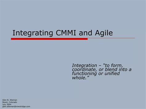 Cmmi And Agile Ppt