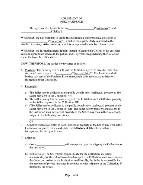 Free Printable Buy Sell Agreement Template Word Pdf Simple