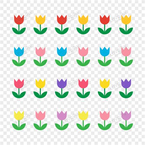 귀여운 튤립 테두리 장식 Png 일러스트 무료 다운로드 Lovepik