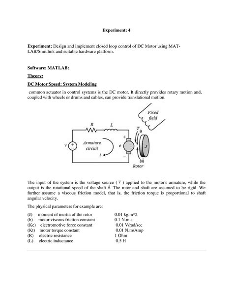 Experiment 4 Advanced Control System Lab Experiment 4 Experiment Design And Implement Closed