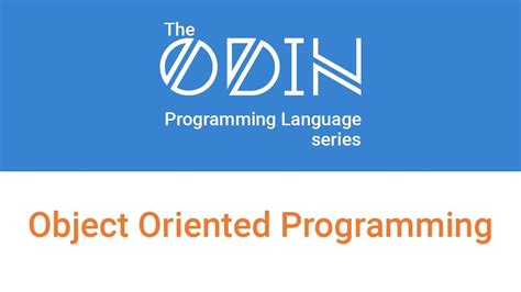Object Oriented Programming In Odin Youtube
