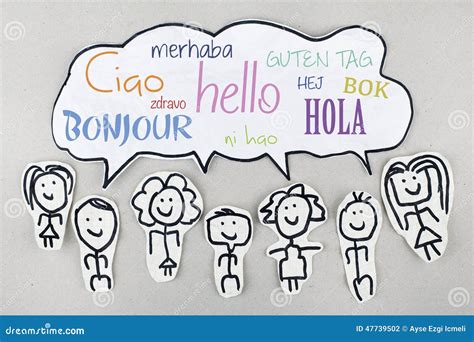 Hello In Different International Global Foreign Languages Bonjour Ciao Hola Stock Illustration