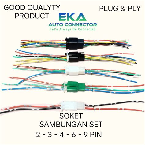 Jual Socket Sambungan 2 Pin 3 Pin 4 Pin 6 Pin 9 Pin Soket Sambungan 2