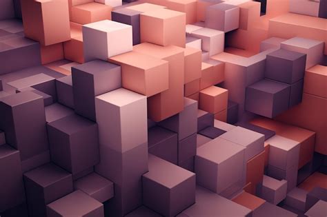 Premium Ai Image 3d Geometric Abstract Cuboid Wallpaper Background