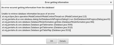 pentaho kettle table input problemas obteniendo información de base de datos