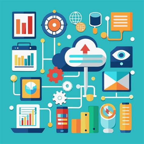 Cloud Computing Data Analysis Business Growth With Connected Devices Premium Ai Generated Vector