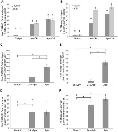 A Pooled Frequencies Of Oct4 And B Nanog Mrna Expression In Scnt Or Download Scientific