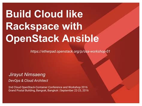 build cloud like rackspace with openstack ansible ppt