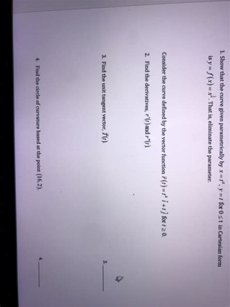 solved 1 show that the curve given parametrically by x r y