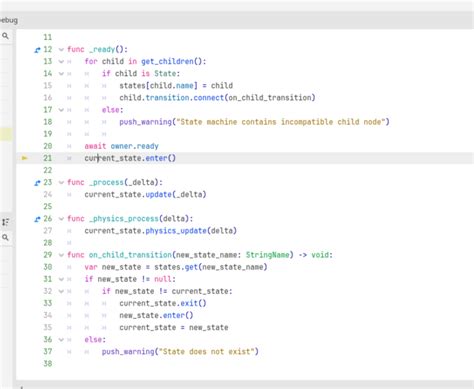 stuck on state machine help godot forum