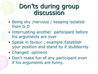 Group Discussion PPT Education