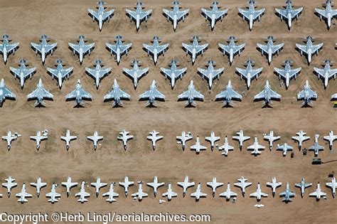 Aircraft Boneyard Davis Monthan Air Force Base Tucson Arizona Aerial
