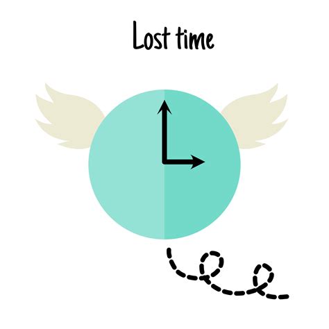 Clock Icon With Wings Flying On White Background Lost Time Concept Vector Illustration