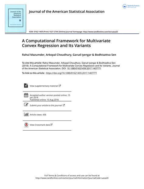 Pdf A Computational Framework For Multivariate Convex Regression And