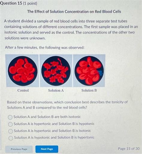 Solved Question 15 1 Point The Effect Of Solution