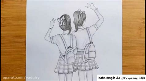 نقاشی دخترانه دونفره ️ بهترین تصاویر