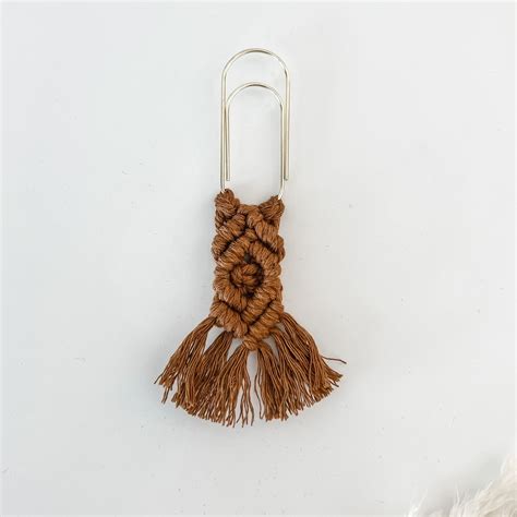 Gold Macrame Paperclip Bookmark Etsy