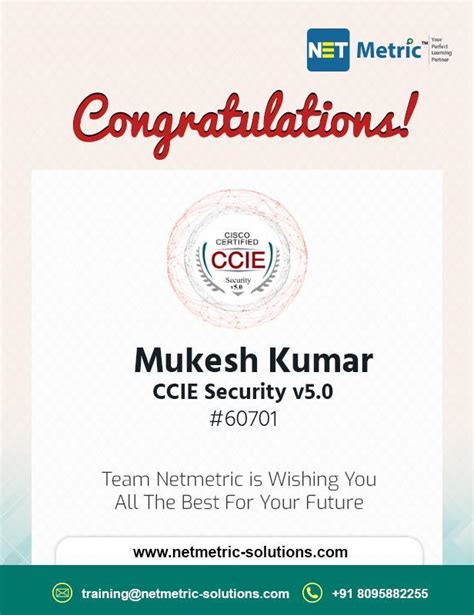 Netmet Solutions On Linkedin Congratulate Ccie Cciesecurity
