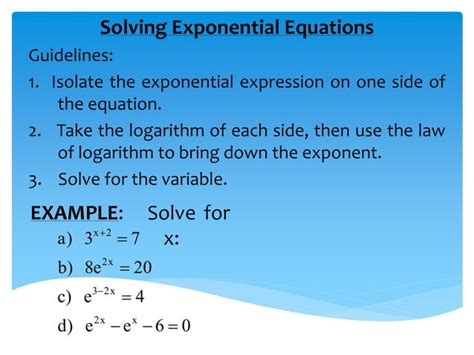 Exponential And Logrithmic Functions Pptx Physics Science