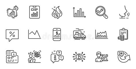 Outline Set Of Success Business Hot Offer And Line Chart Line Icons