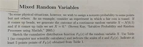Mixed Random Variables N In Some Physical