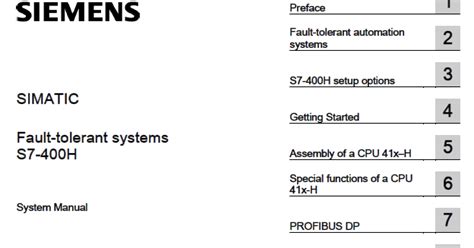 Siemens S7 Programming Step 7 Fault Tolerant Systems
