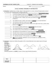 StatProb LAS RTP Docx LEARNING ACTIVITY SHEET LAS Name Grade Statistics And