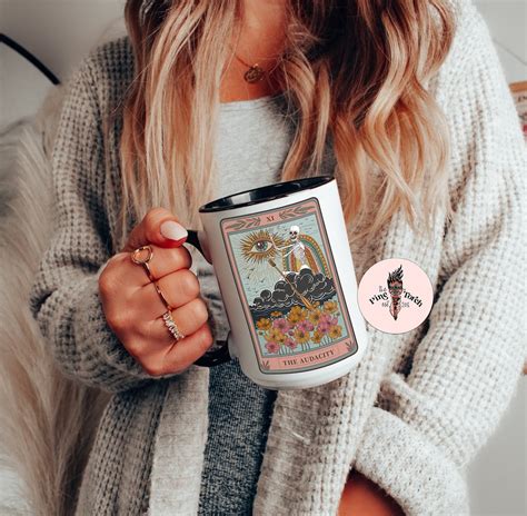 Audacity Tarot Card Mug Occult Skeleton Tarot Card Coffee Mug The