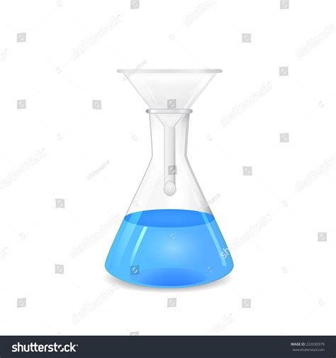Chemical Funnel Set Conical Flask Lab Stock Vector Royalty Free
