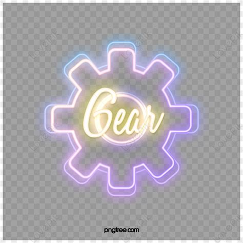 톱니바퀴 점변 네온사인 효과 일러스트보라색푸른색그라데이션 Png 일러스트 무료 다운로드 Lovepik