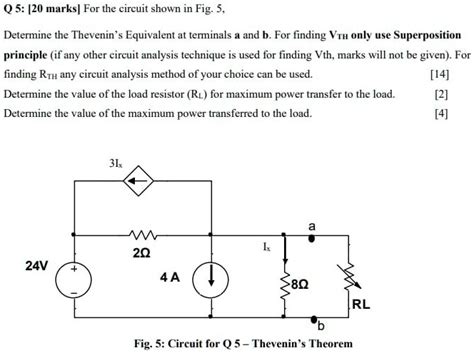 Solved Q5 20 Marks For The Circuit Shown In Fig 5 Determine The